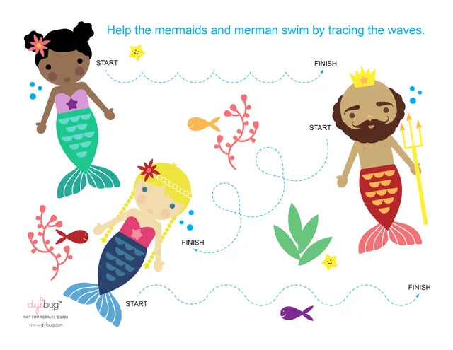 Mermaid Tracing Printable – Dylbug Shop
